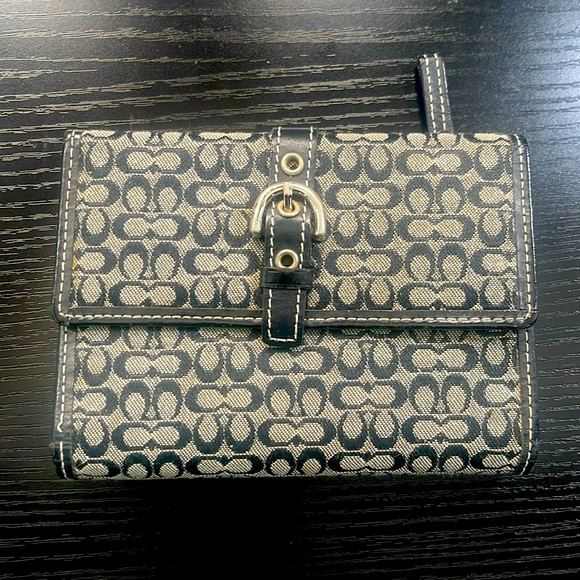 Bags | Coach Mini Monogram Trifold Snap Wallet | Poshmark